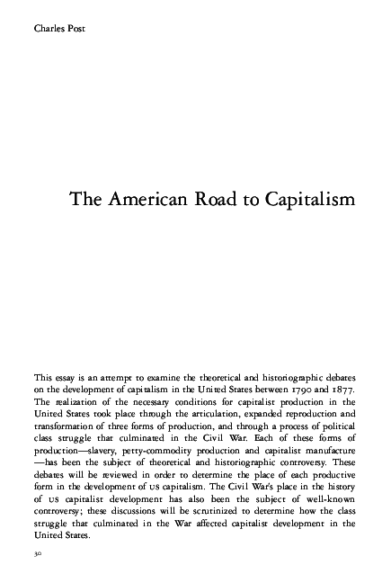 (PDF) The American Road to Capitalism