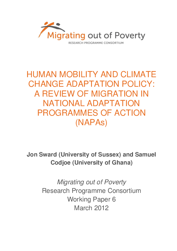 (PDF) Human Mobility and Climate Change Adaptation Policy: A Review of ...