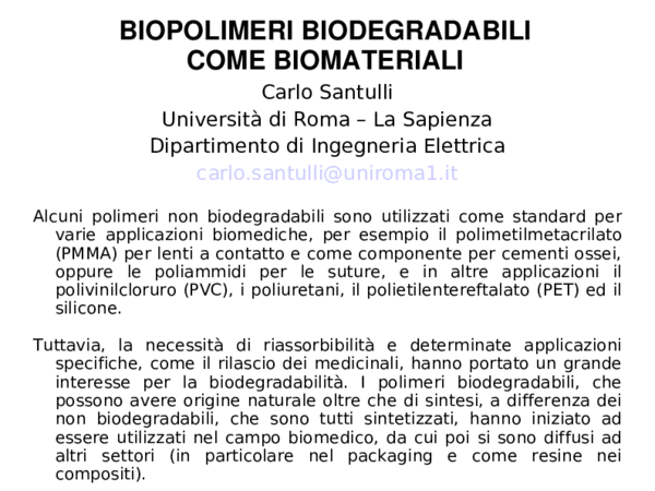 (PDF) BIOPOLIMERI BIODEGRADABILI