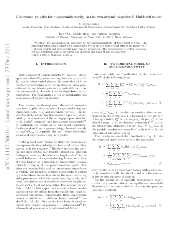 (PDF) Coherence lengths for superconductivity in the two-orbital ...