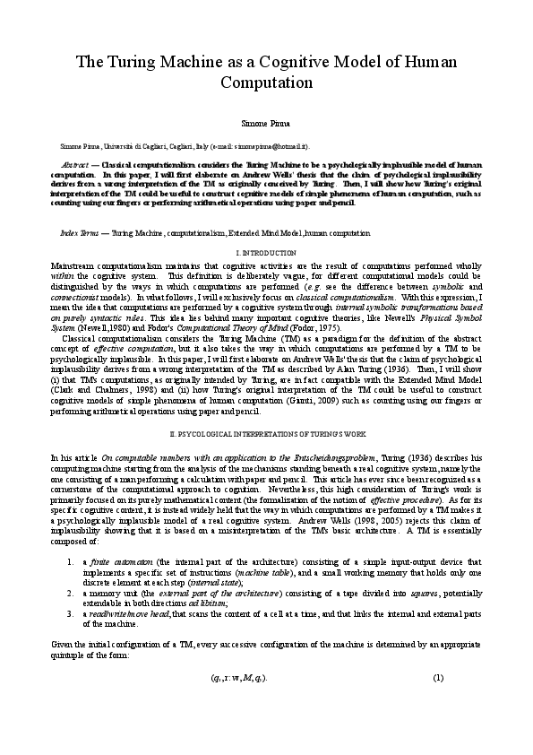 Pdf Turing Machine As A Human Computation Model