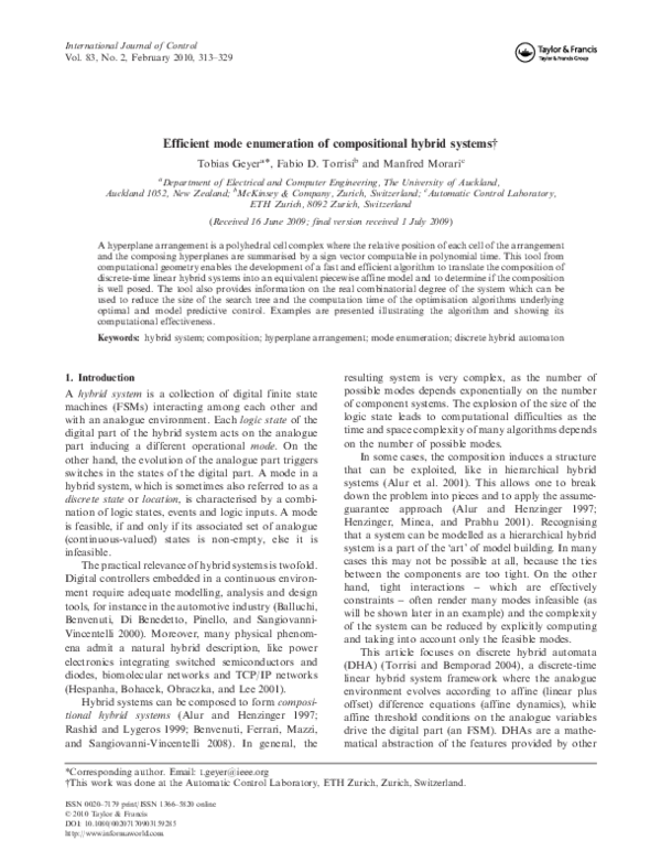Efficient Mode Enumeration Of Compositional Hybrid Systems Tobias