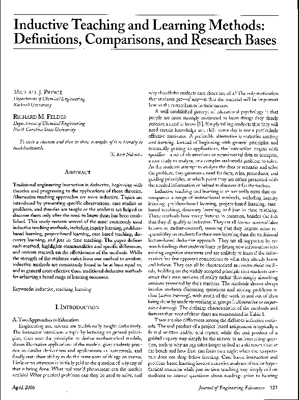 (PDF) Inductive teaching and learning methods: Definitions, comparisons ...