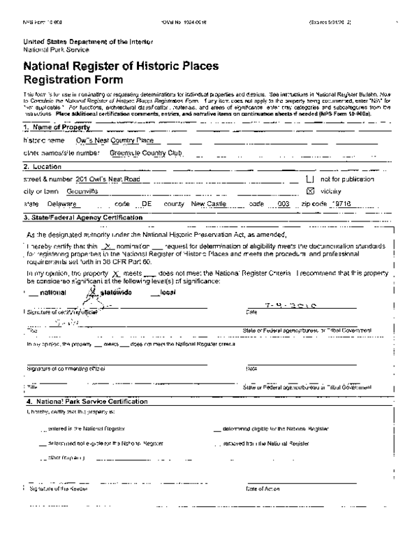 (PDF) Owl's Nest Country Place National Register Nomination