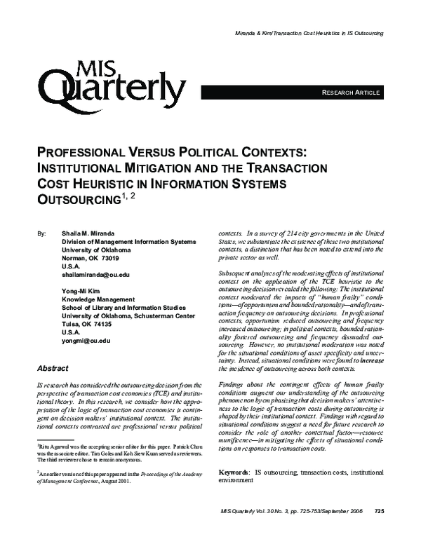 (PDF) Professional Versus Political Contexts: Institutional Mitigation ...