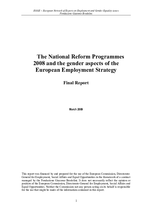 (PDF) Gender and the European Employment Strategy - 2008