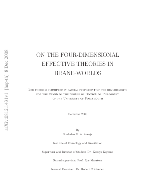 (PDF) On the four-dimensional effective theories in brane-worlds