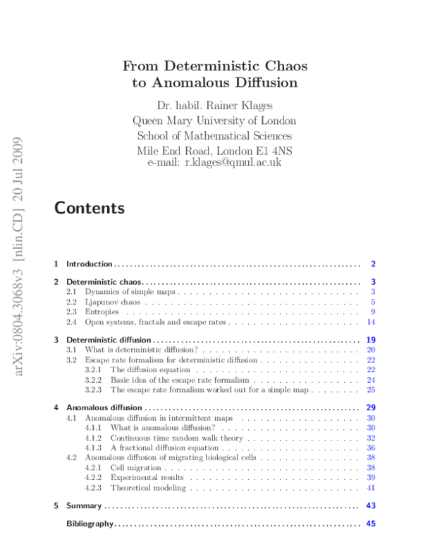 (PDF) From Deterministic Chaos to Anomalous Diffusion