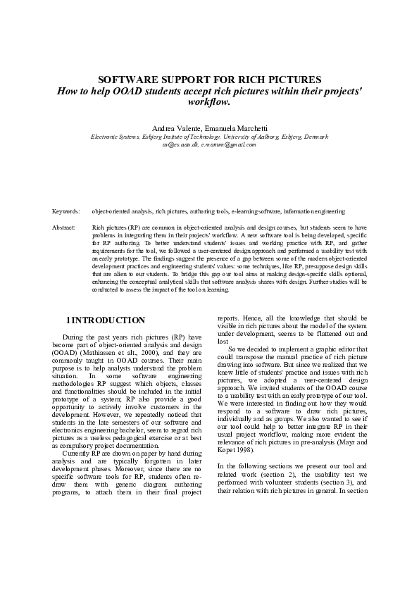 (PDF) SOFTWARE SUPPORT FOR RICH PICTURES How to help OOAD students ...