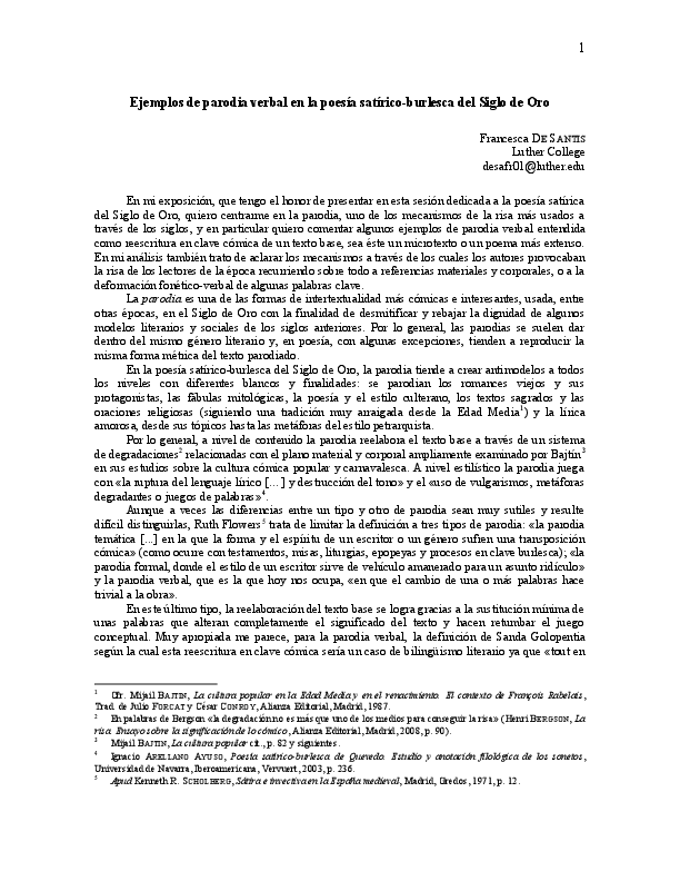 (DOC) Ejemplos de parodia verbal en la poesía satírico-burlesca del ...
