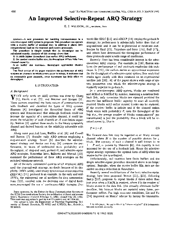 (PDF) An Improved Selective-Repeat ARQ Strategy