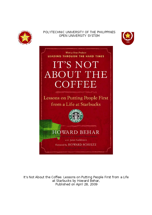 (DOC) Book Review: It's Not About the Coffee: Lessons on Putting People ...