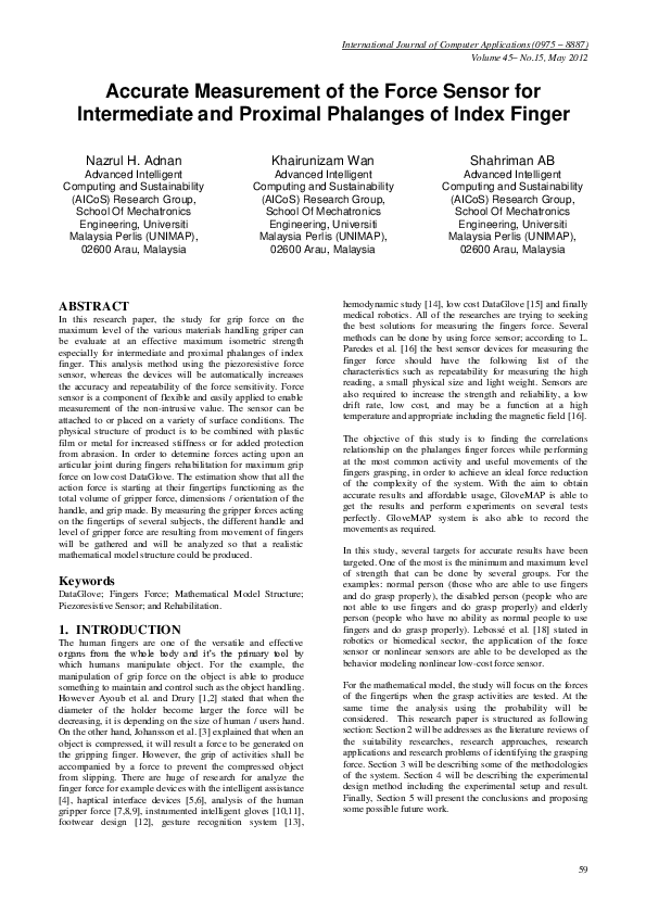 (PDF) Accurate Measurement of the Force Sensor for Intermediate and ...
