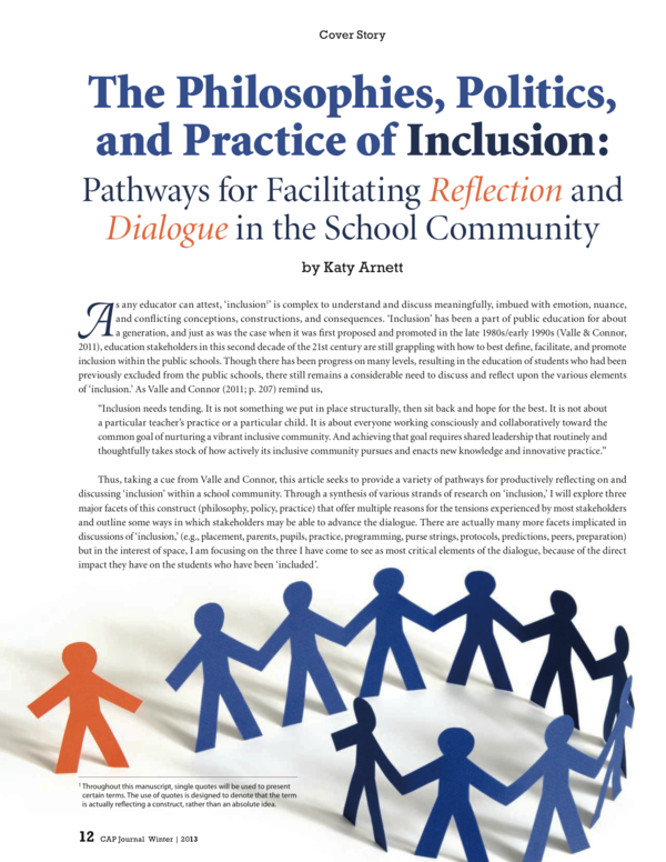 (PDF) The philosophies, politics, and practices of inclusion: Pathways ...