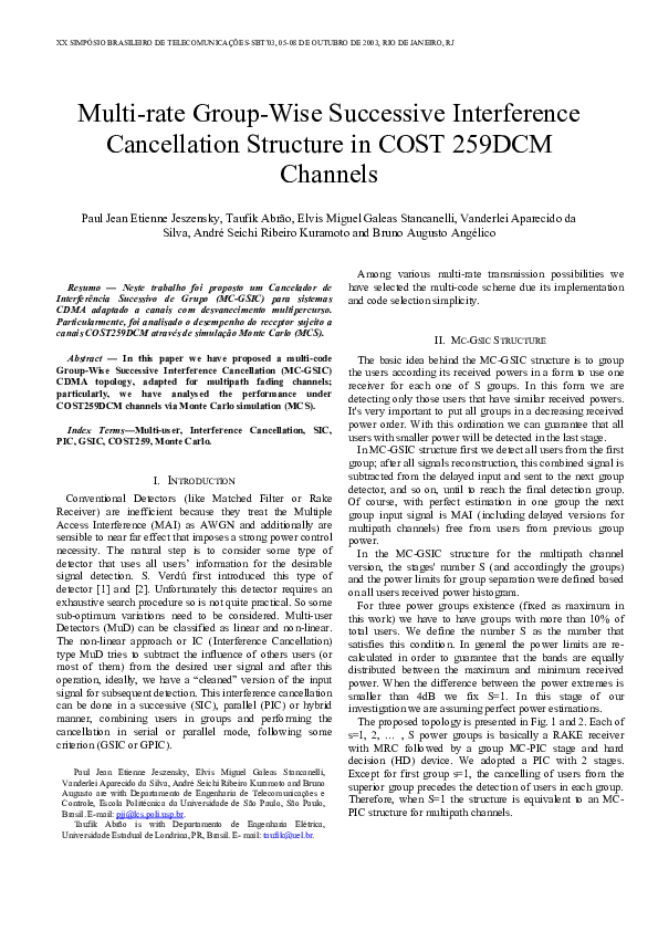 (PDF) Multi-rate Group-Wise Successive Interference Cancellation ...