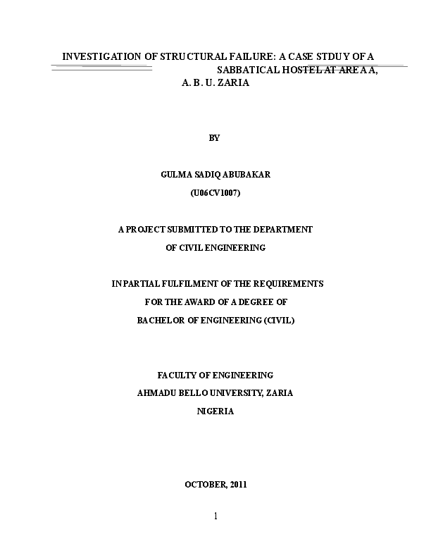 (DOC) Investigation of Structural Failure: A case study of a sabbatical ...