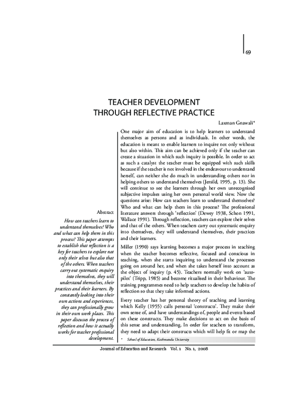 (PDF) Teacher Development through Reflective Practice