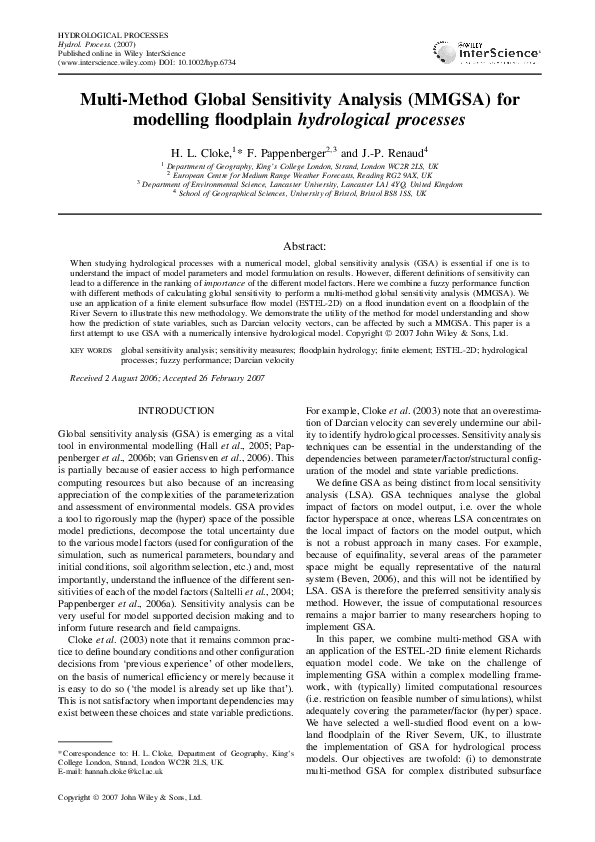 (PDF) Multi-method global sensitivity analysis (MMGSA) for modelling ...