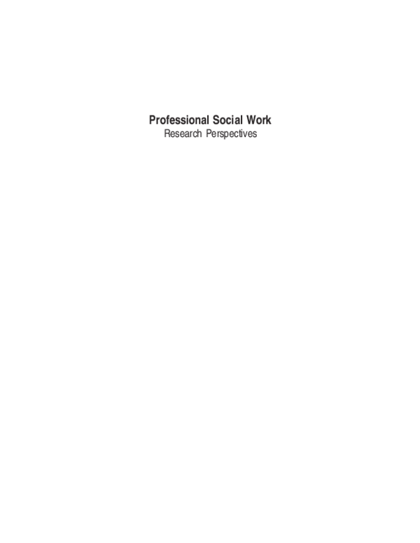 (PDF) Social Work - Research Perspectives
