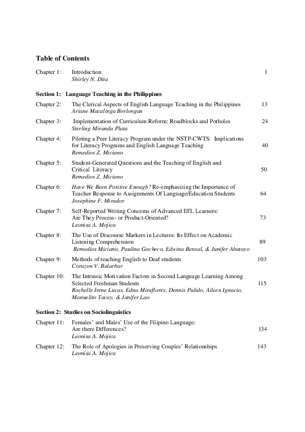 (PDF) Issues and trends in Applied Linguistics in the Philippines: A ...