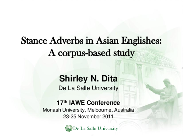 (PPT) Stance adverbs in Asian Englishes