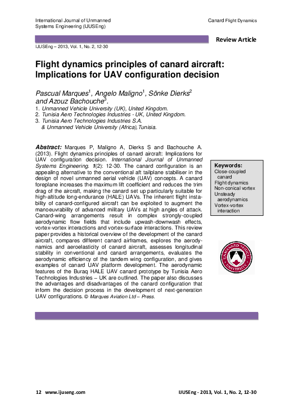 (PDF) Flight dynamics principles of canard aircraft: Implications for ...