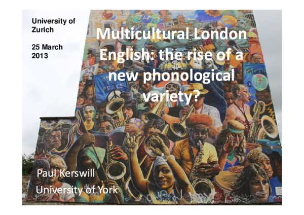(PDF) Multicultural London English: the rise of a new phonological variety?