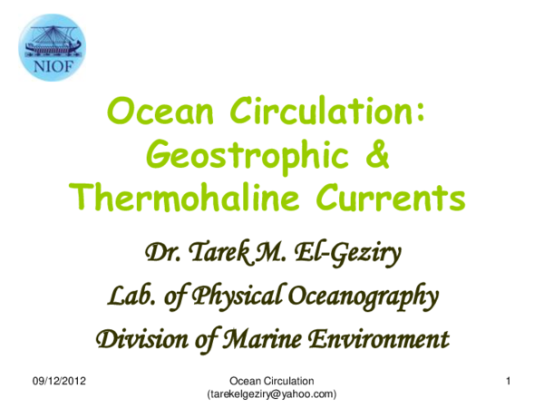(PPT) Ocean Circulation