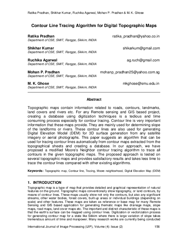 Pdf Contour Line Tracing Algorithm For Digital Topographic Maps