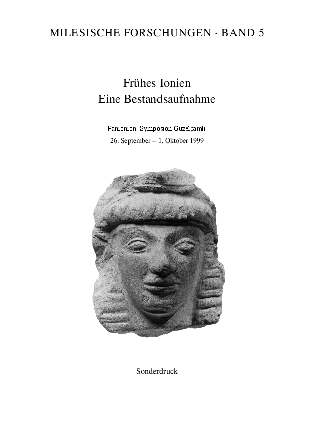 (PDF) Ionien und Ägypten in archaischer Zeit, in: Frühes Ionien, eine ...