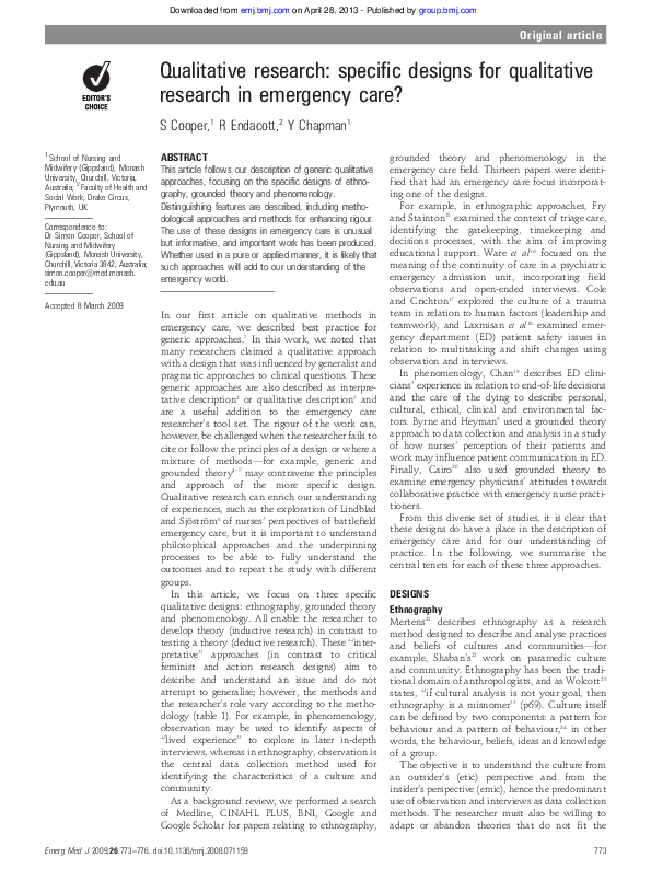 (PDF) Qualitative research: specific designs for qualitative research ...