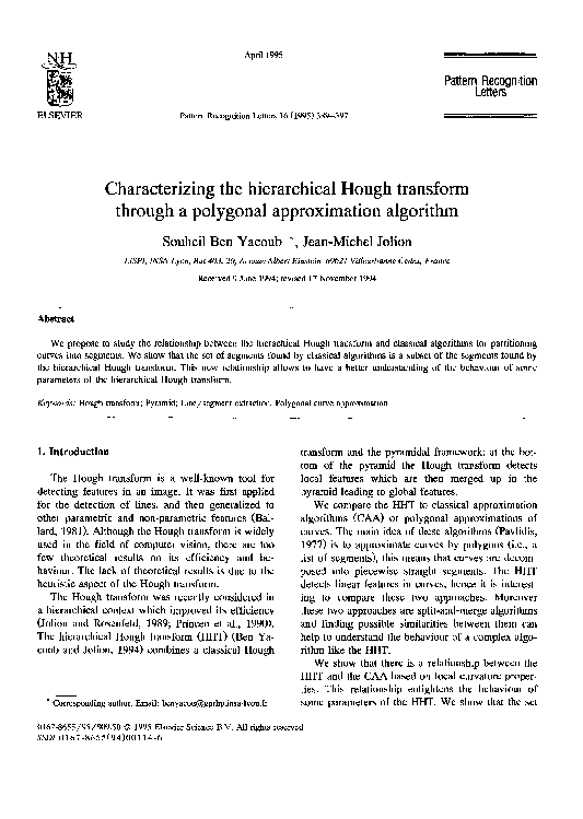 (PDF) Characterizing the hierarchical Hough transform through a polygonal approximation algorithm
