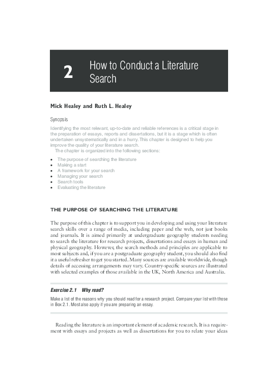 (PDF) How to conduct a literature search