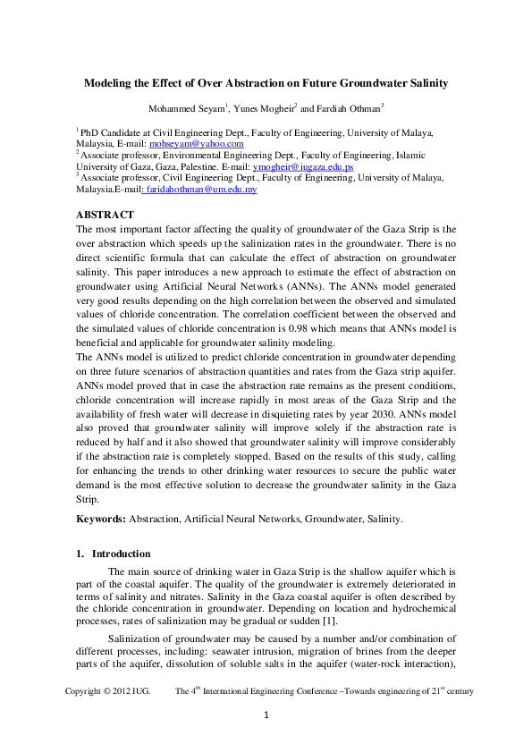 (PDF) Modelling the Effect of Over Abstraction on Future Groundwater ...