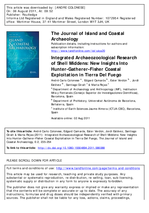 (PDF) Integrated archaeozoological research of shell middens: new ...