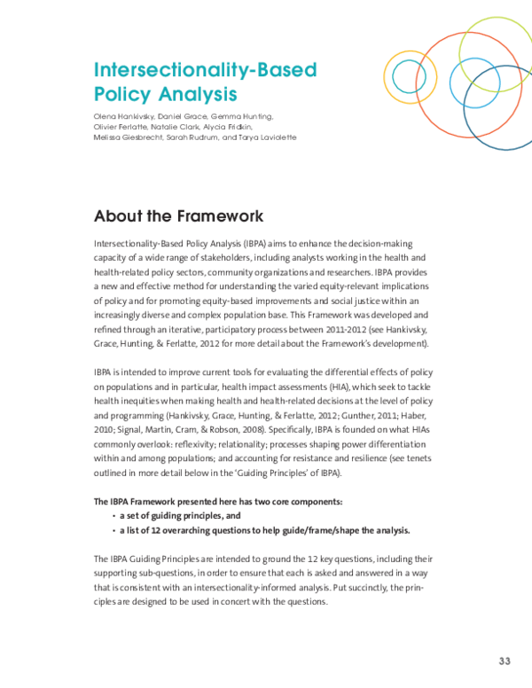 (PDF) Intersectionality-Based Policy Analysis