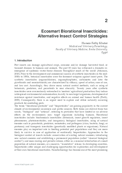 (PDF) Ecosmart biorational insecticides: alternative insect control ...