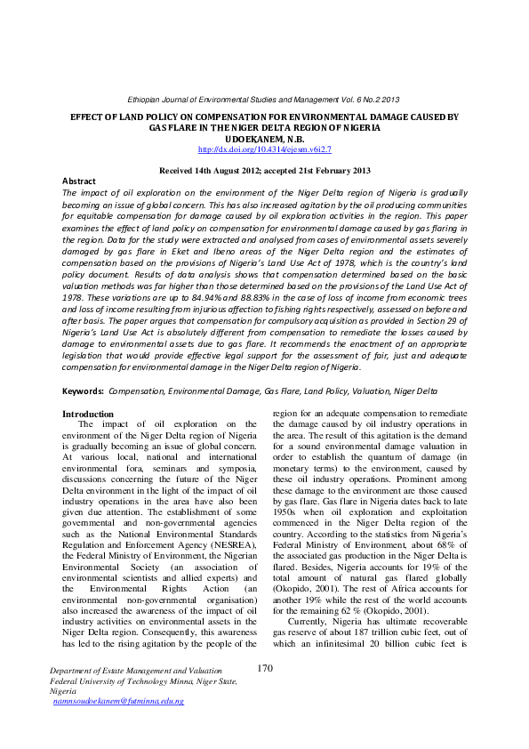(PDF) Effect of Land Policy on Compensation for Environmental Damage ...