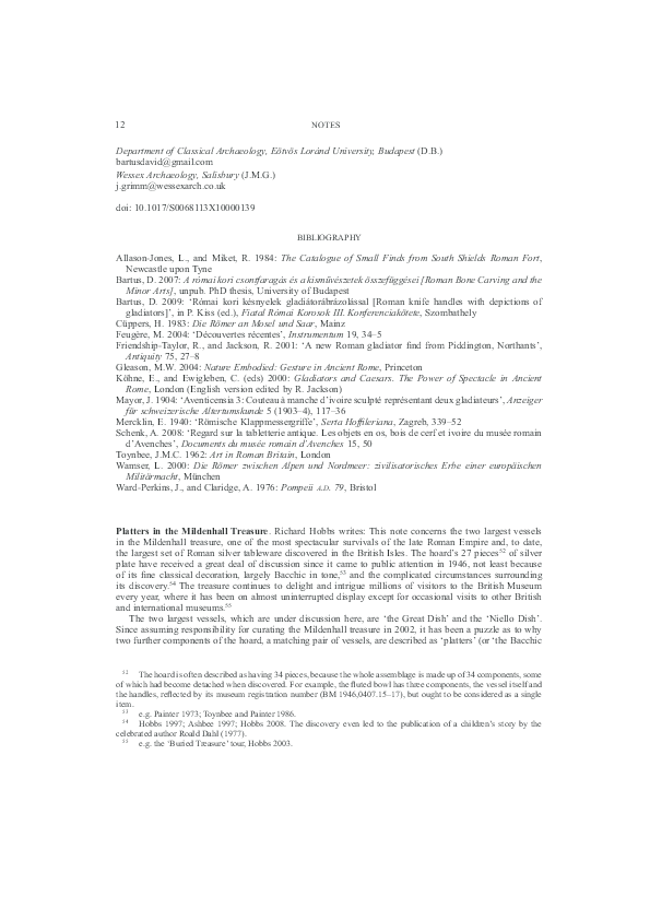 (PDF) Platters in the Mildenhall treasure