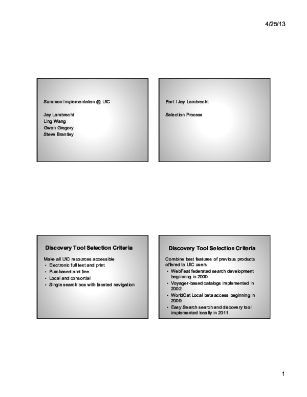 (PDF) “Summon in the I-Share Environment” With Gwen Gregory, Jay ...