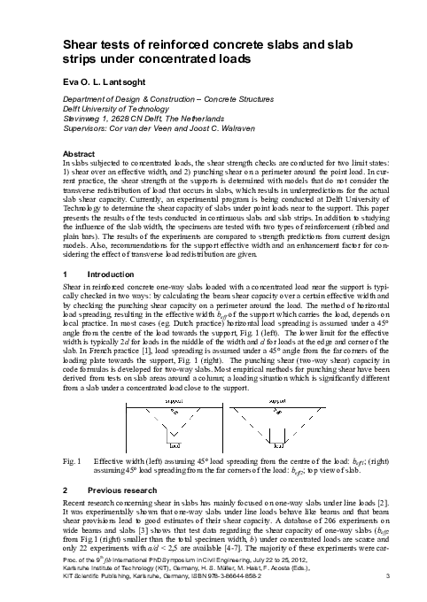 (PDF) Shear tests of reinforced concrete slabs and slab strips under ...