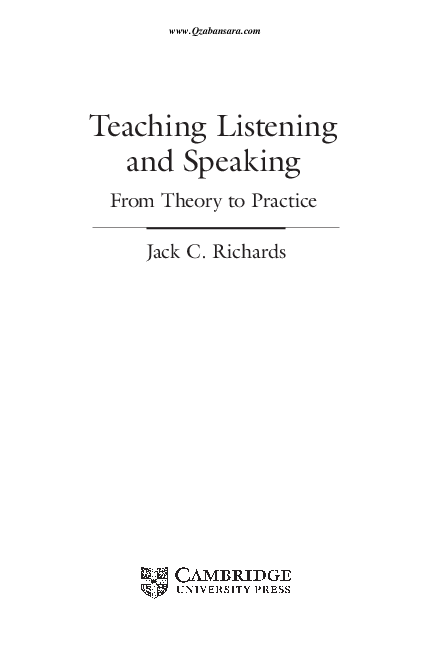 (PDF) Teaching listening and speaking