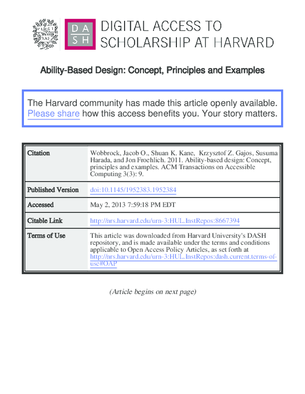 (PDF) Ability-based design: Concept, principles and examples