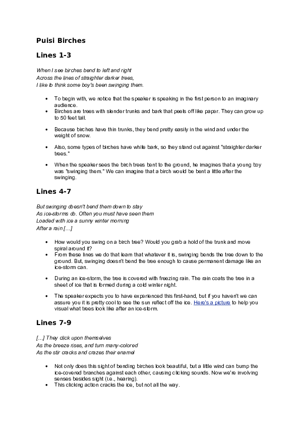 (DOC) Poetry of Birches