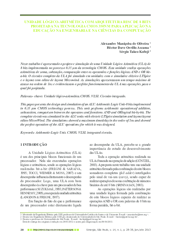 Pdf Arithmetic Logic Unit With 8 Bit Risc Architecture Designed In 1787