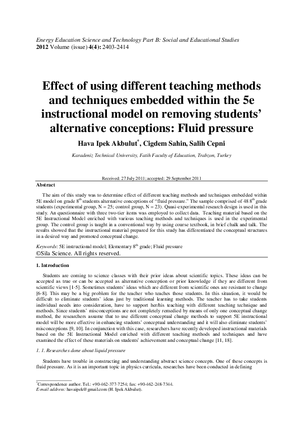 (PDF) Effect of using different teaching methods and techniques ...