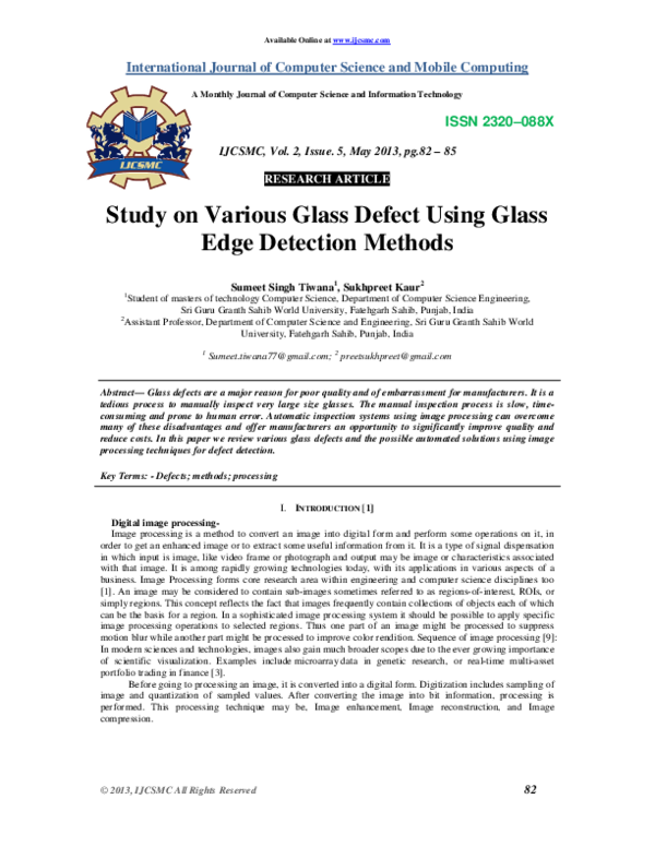 (PDF) Study on Various Glass Defect Using Glass Edge Detection Methods﻿