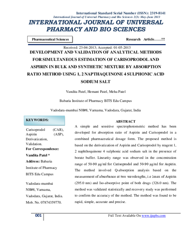 (PDF) DEVELOPMENT AND VALIDATION OF ANALYTICAL METHODS FOR SIMULTANEOUS ESTIMATION OF ...