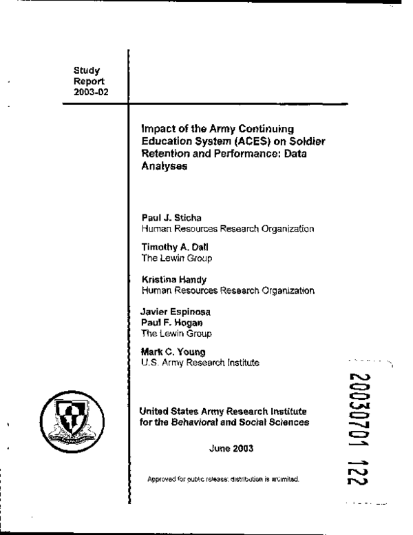(PDF) Impact of the Army Continuing Education System (ACES) on Soldier ...