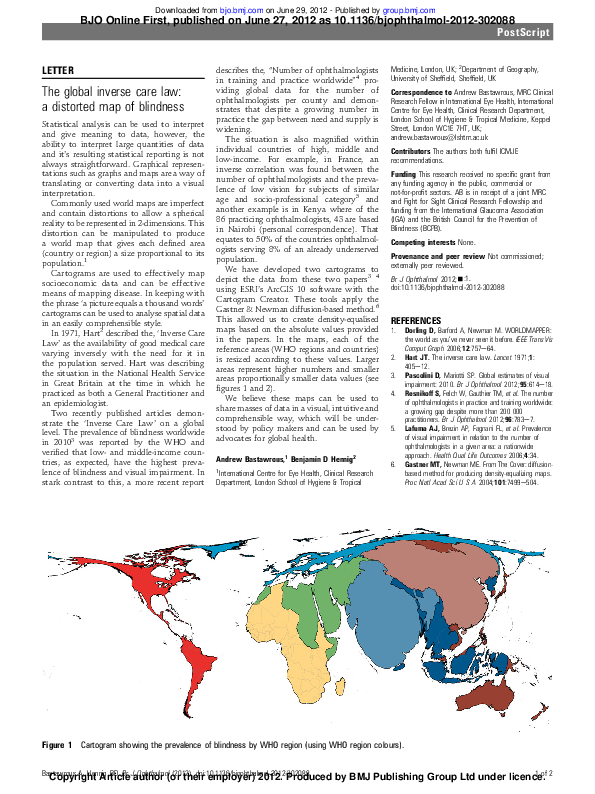 (PDF) The global inverse care law: a distorted map of blindness